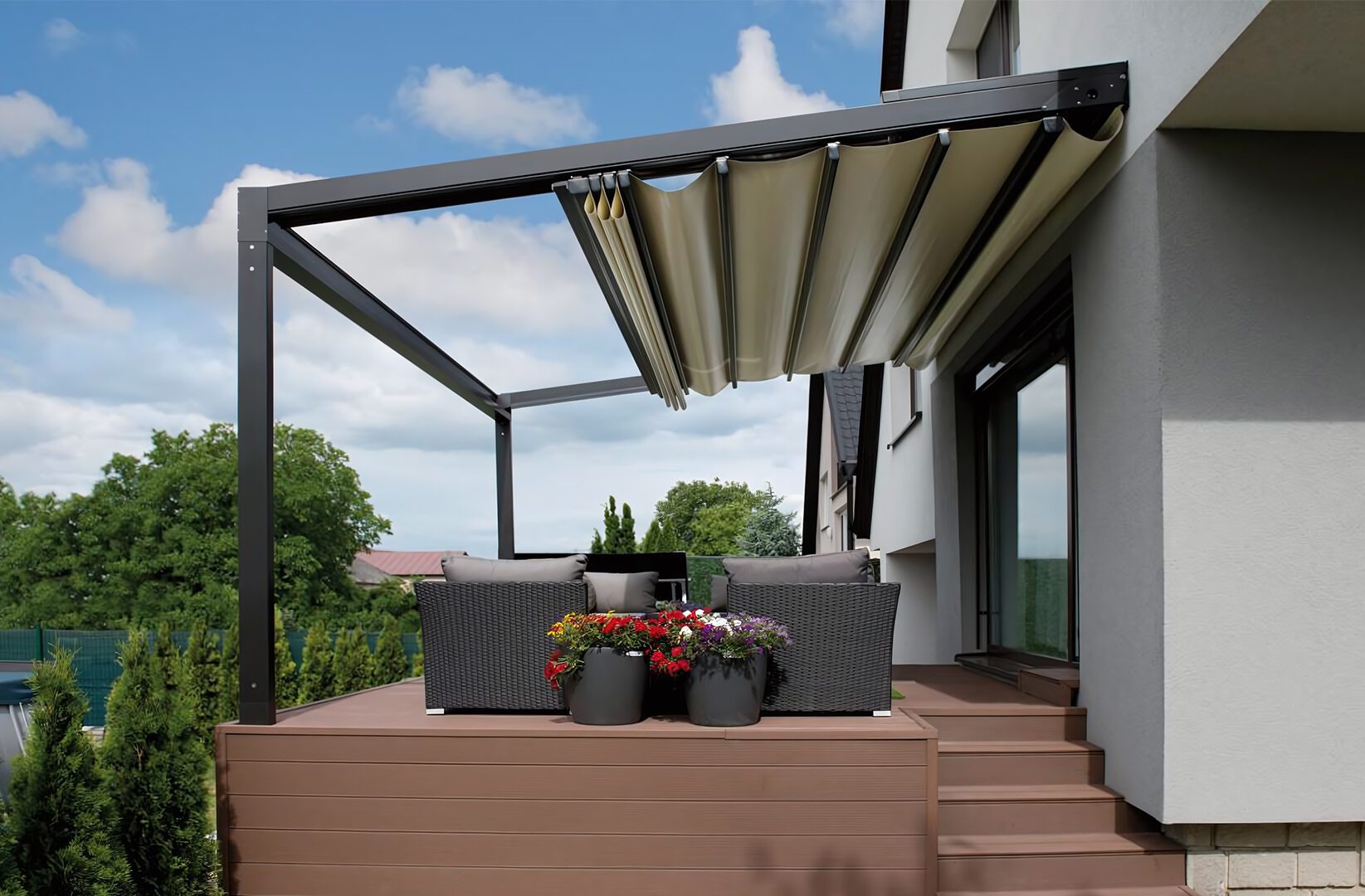 Waterproof Retractable Roof Pergola | PVC Pergola - Progolas